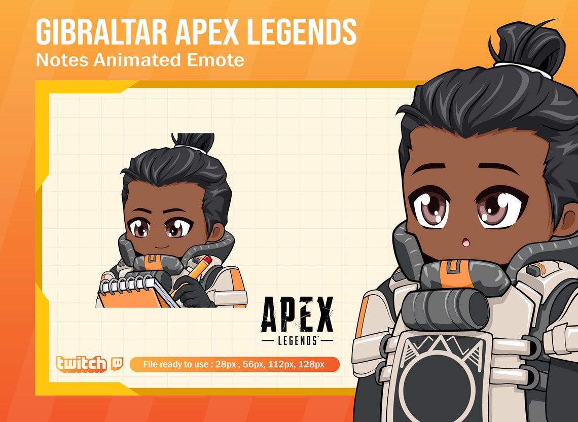 Gibraltar Apex Legends Notes Emote for Twitch Apex Animated - Etsy