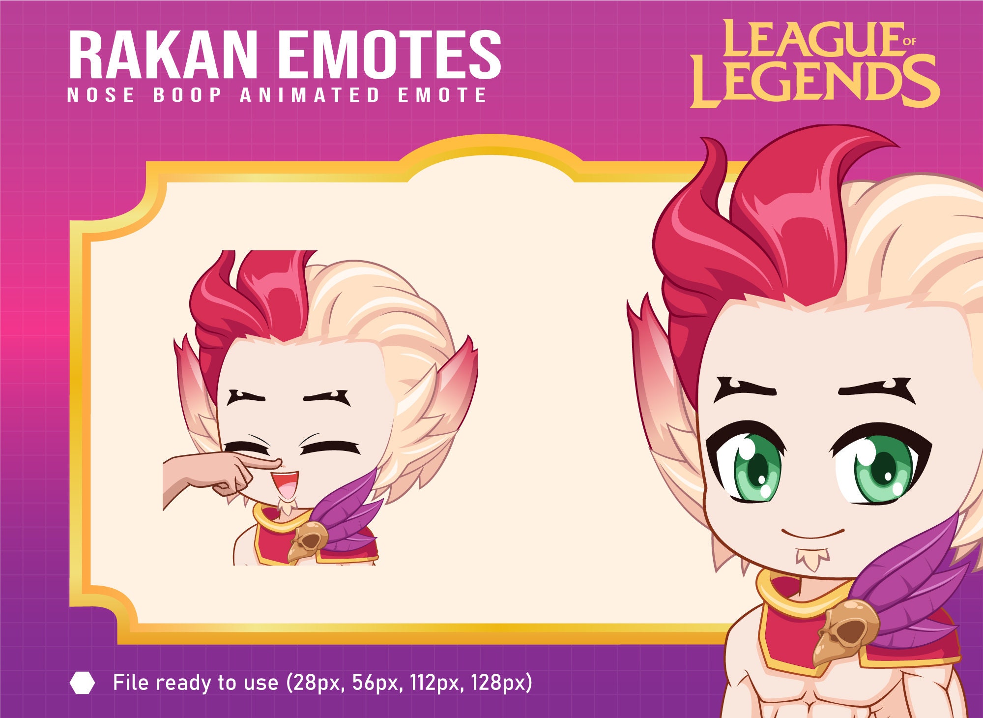 Rakan League of Legends Nose Boop Emote for Twitch League of Legends ...