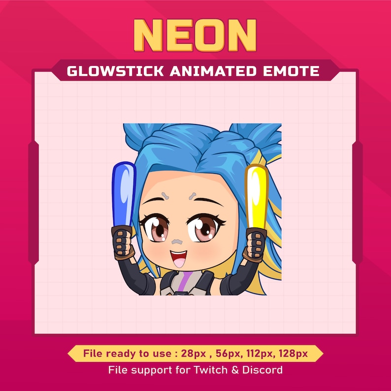 Neon Valorant Glow Stick Emote for Twitch Twitch Animated Emotes - Etsy