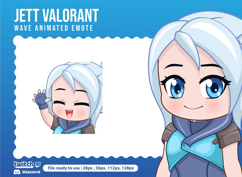 Jett Valorant Wave Animated Emote for Twitch Twitch Animated - Etsy