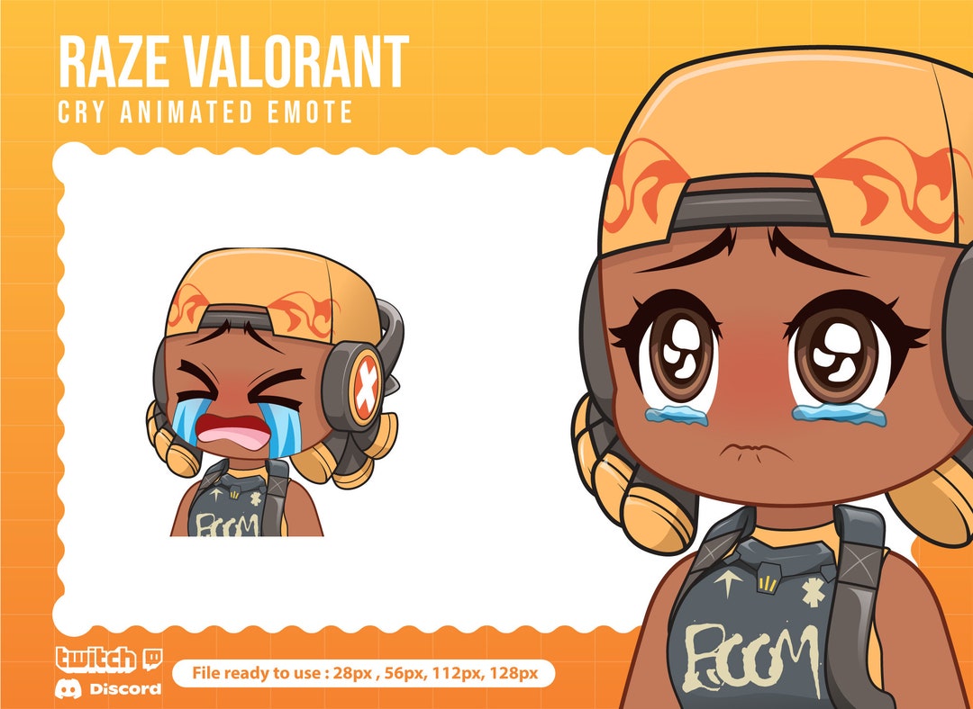 Raze Valorant Cry Animated Emote for Twitch Valorant Twitch - Etsy