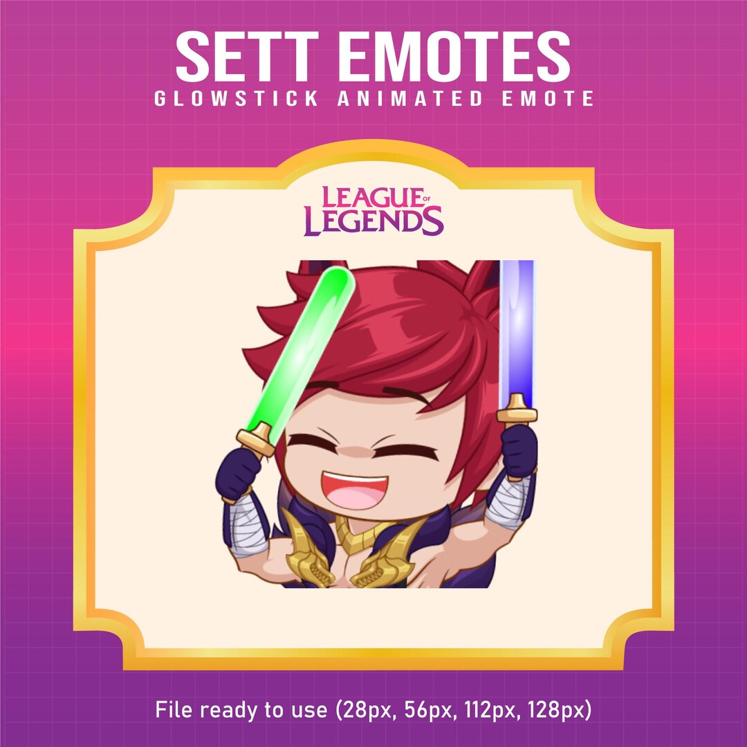 Sett Glowstick Animated Emote for Twitch | League of Legends (digital ...