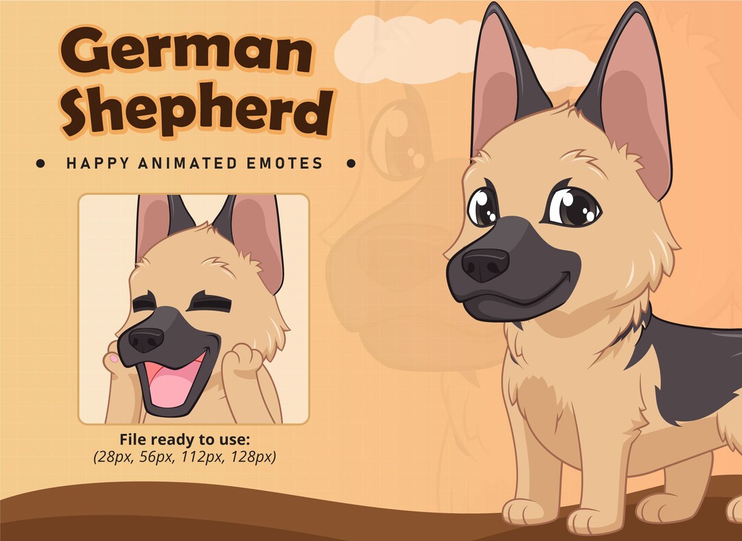 German Shepherd Happy Animated Emote / Dog Twitch Emote - Etsy