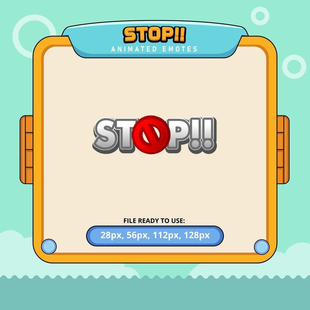Stop Animated Emote | Twitch, Discord Emoji (digital Download) - Etsy