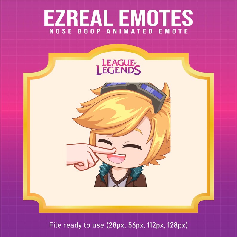 Ezreal Nose Boop Animated Emote for Twitch | League of Legends (digital ...