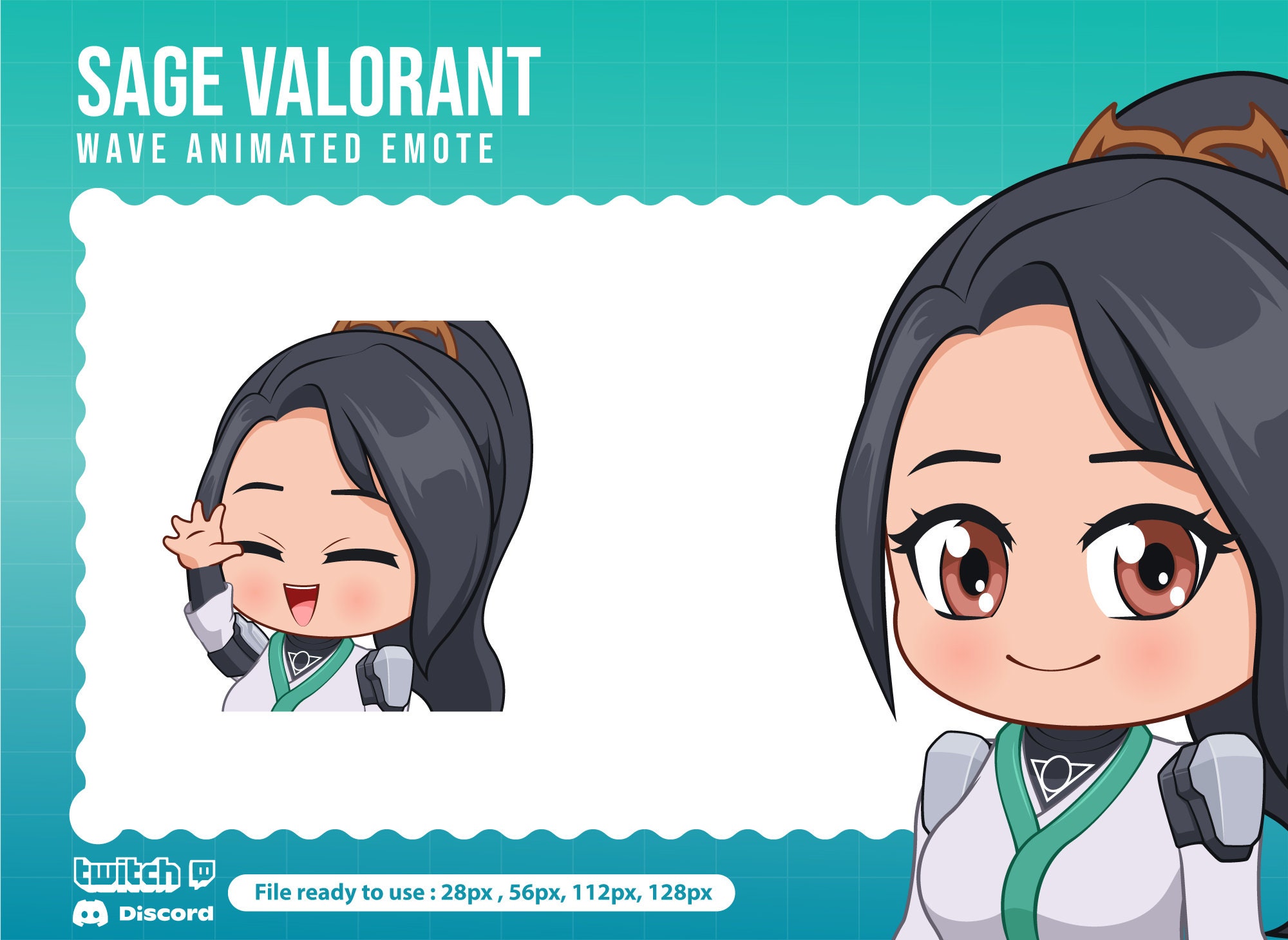 Sage Valorant Wave Animated Emote for Twitch Twitch Animated - Etsy