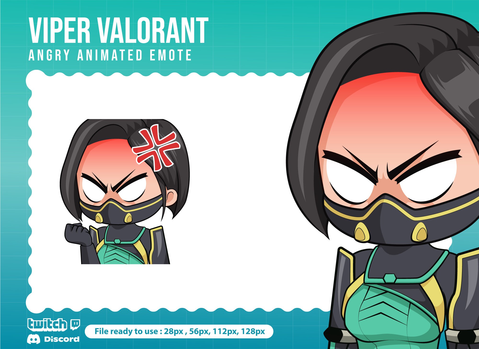 Viper Valorant Angry Animated Emote for Twitch Twitch Animated Emotes ...