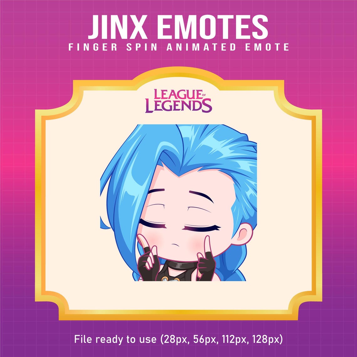 Jinx Finger Spin Emote | Animated Chibi Twitch/discord (digital ...