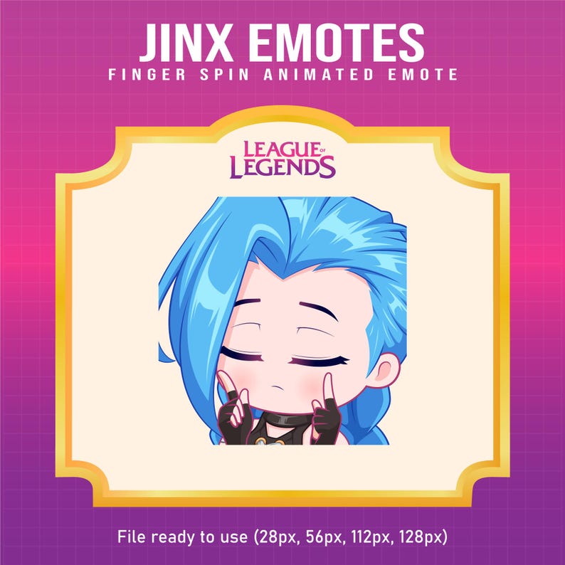 Jinx Finger Spin Emote | Animated Chibi Twitch/discord (digital ...