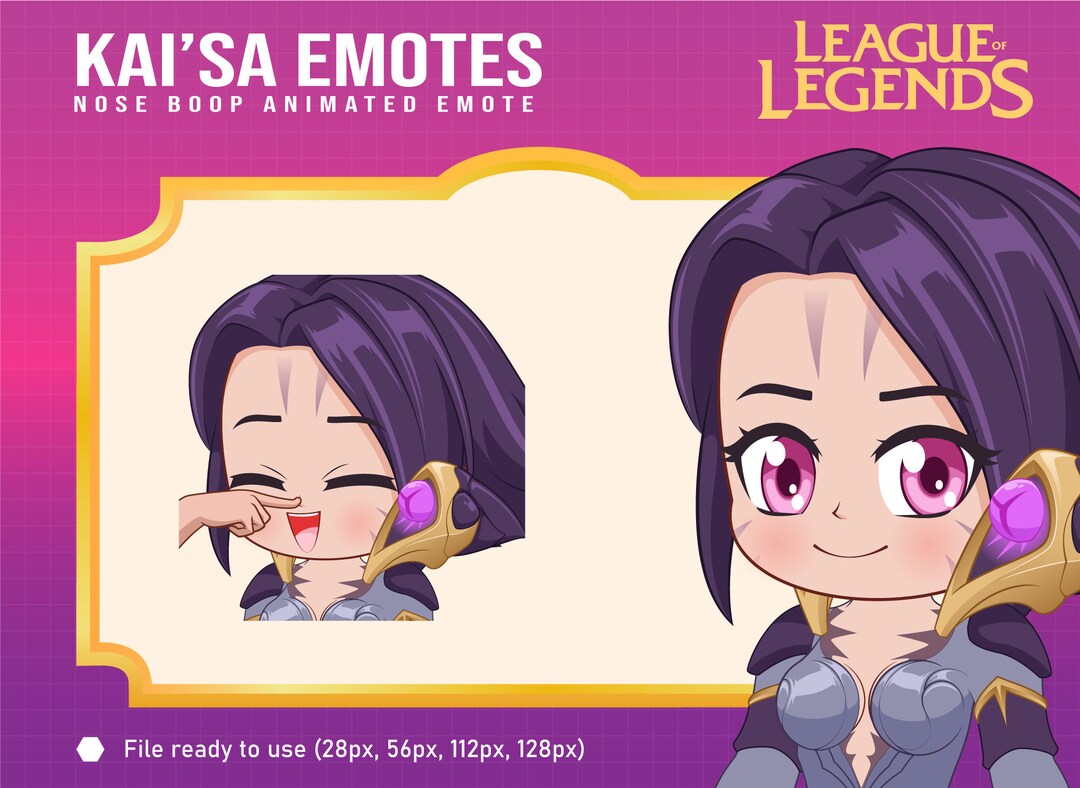 Kai'sa League of Legends Nose Boop Emote for Twitch League of Legends ...