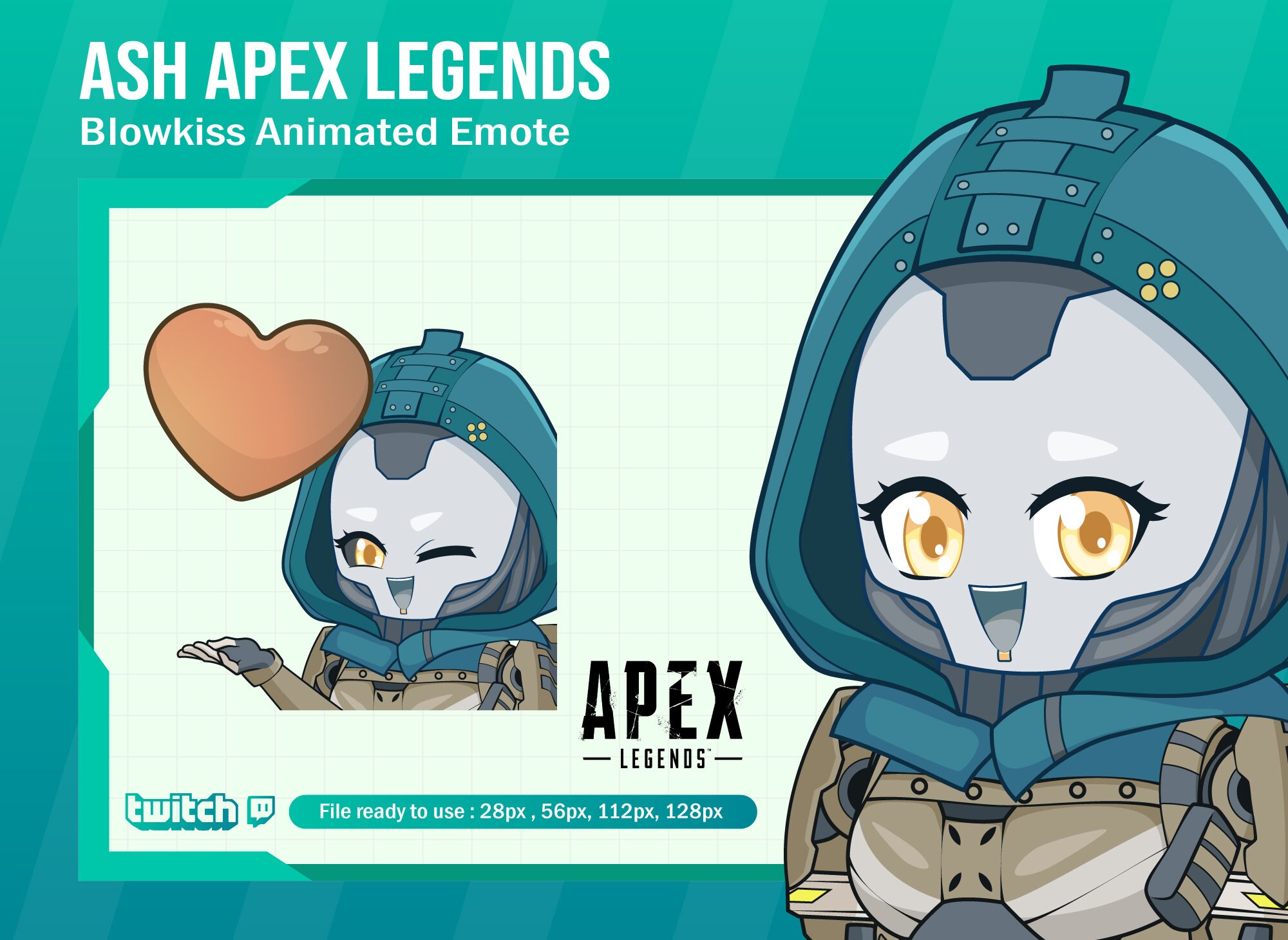 Ash Apex Legends Kiss Emote for Twitch Apex Animated Emotes - Etsy