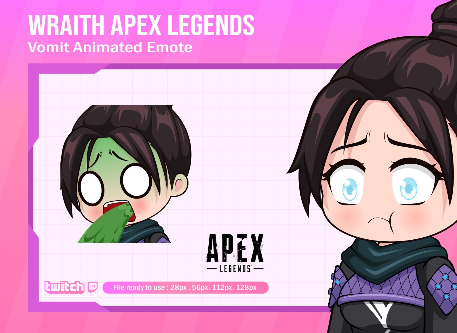 Wraith Apex Legends Vomit Animated Emote for Twitch Twitch Animated ...
