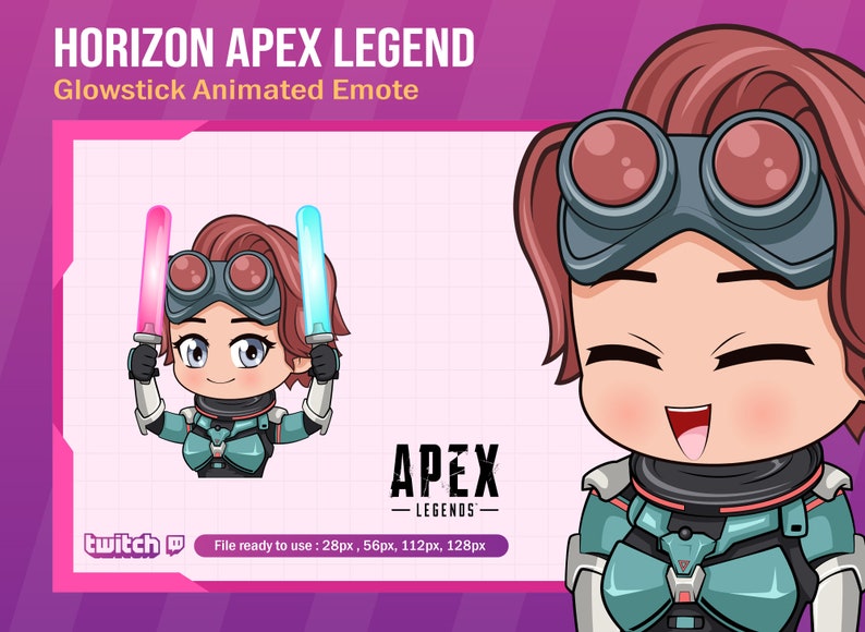 Horizon Apex Legends Glow Stick Emote for Twitch Apex Animated Emotes ...
