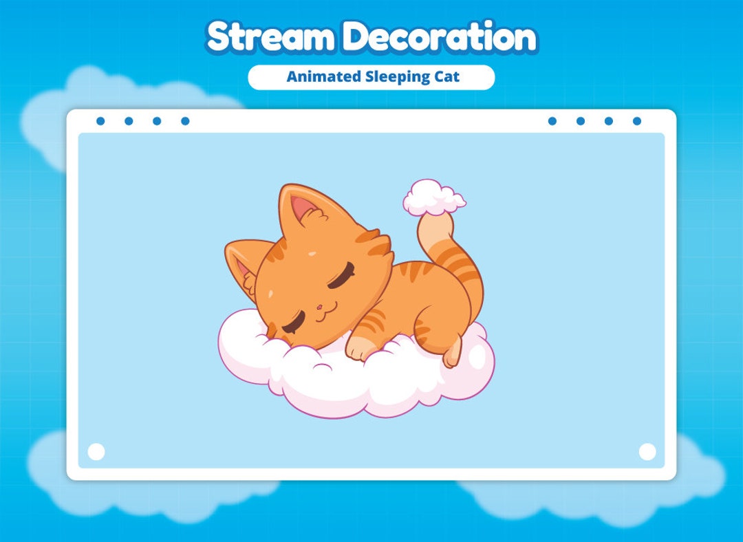 Animated Sleeping Cat Stream Decoration (digital Download) - Etsy