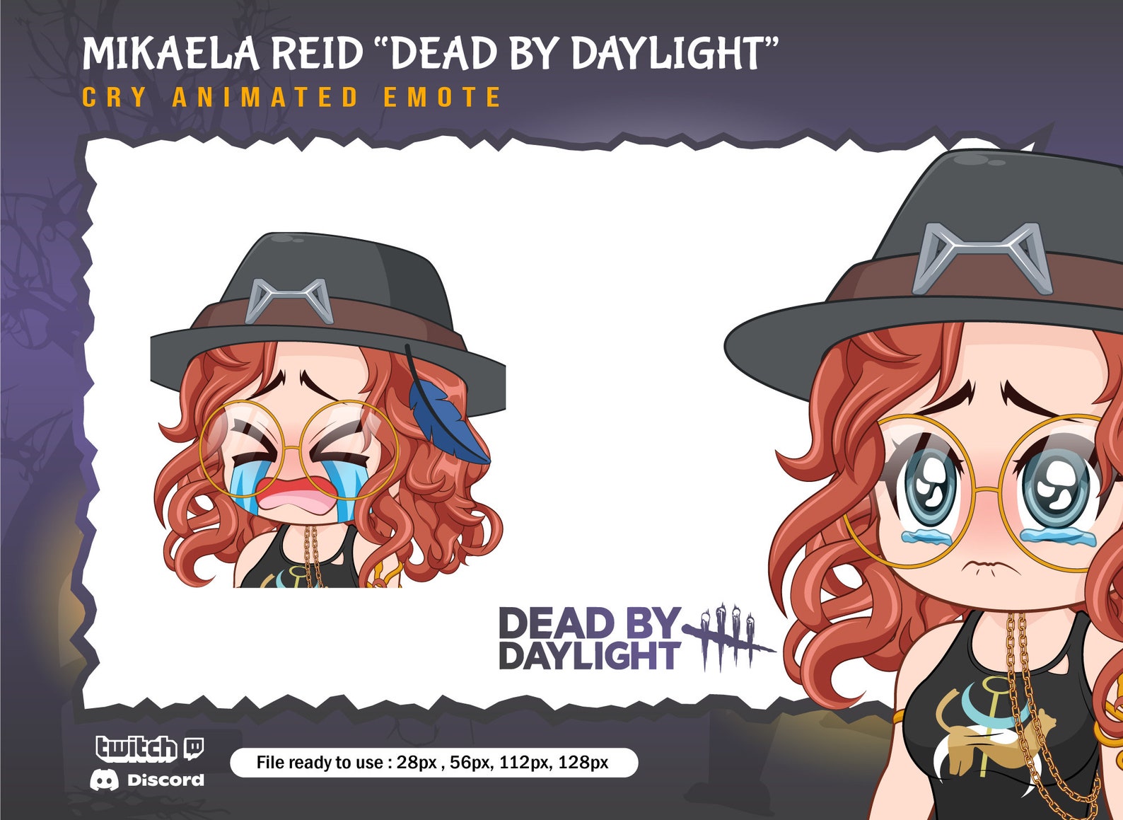 Mikaela Reid Dead by Daylight Cry Emotes / DBD Twitch Emote - Etsy