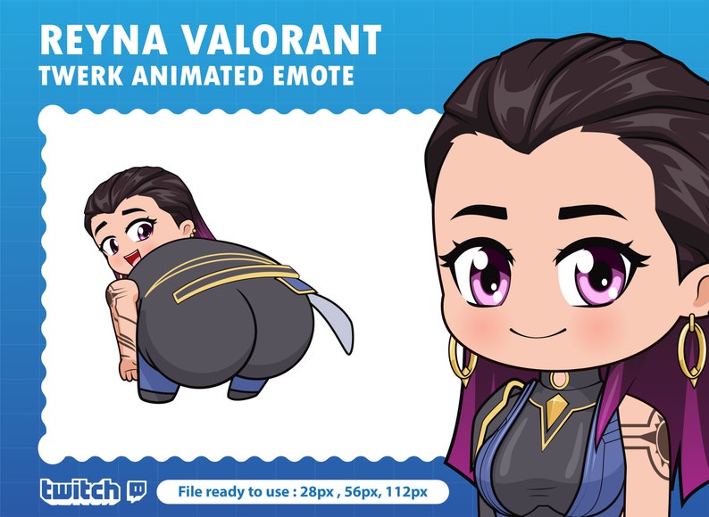 Reyna Valorant Twerk Animated Emote For Twitch Discord Booty Etsy Uk 9132