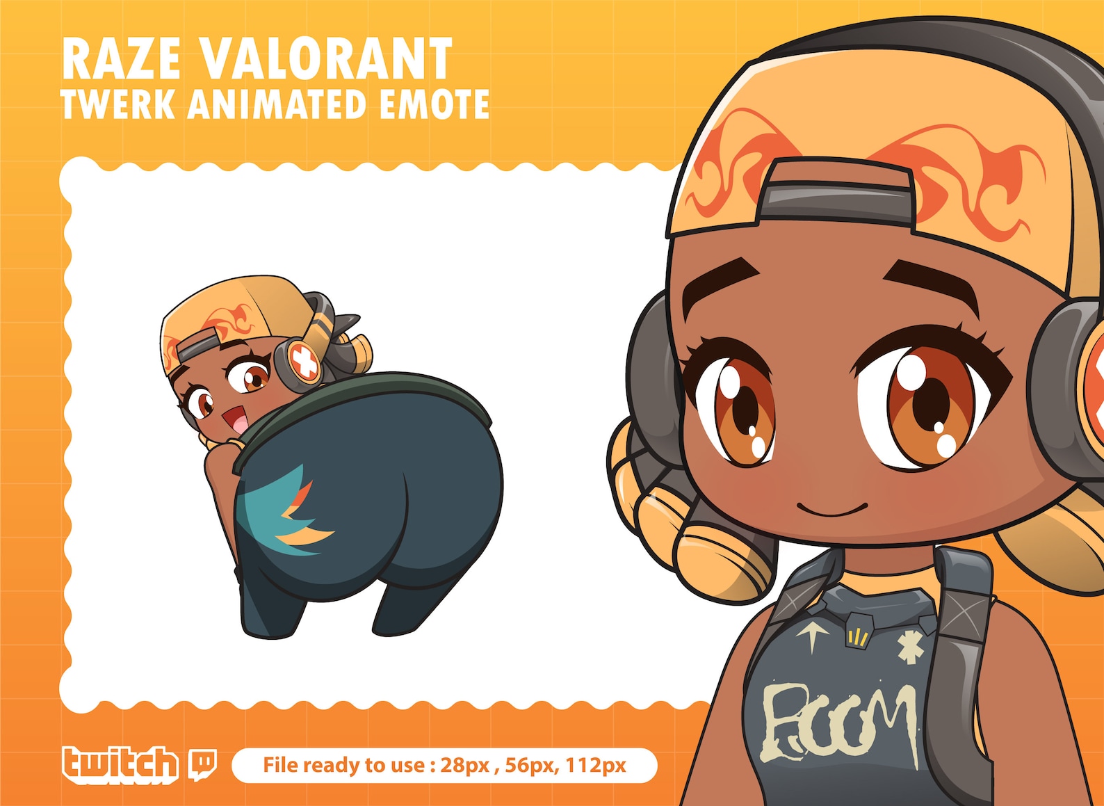 Raze Valorant Twerk Animated Emote for Discord / Booty Emote / - Etsy UK