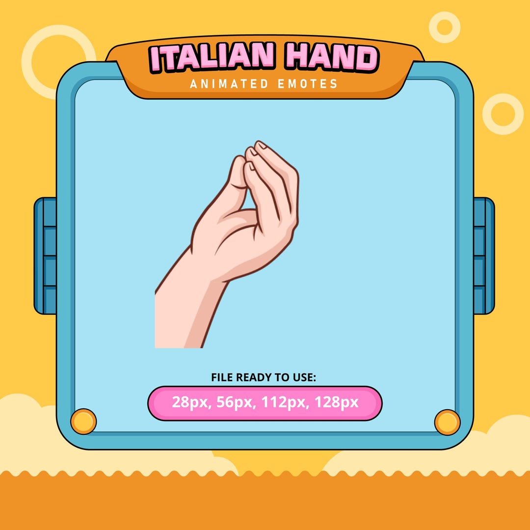 Italian Hand Animated Emote | Twitch, Discord (digital Download) - Etsy