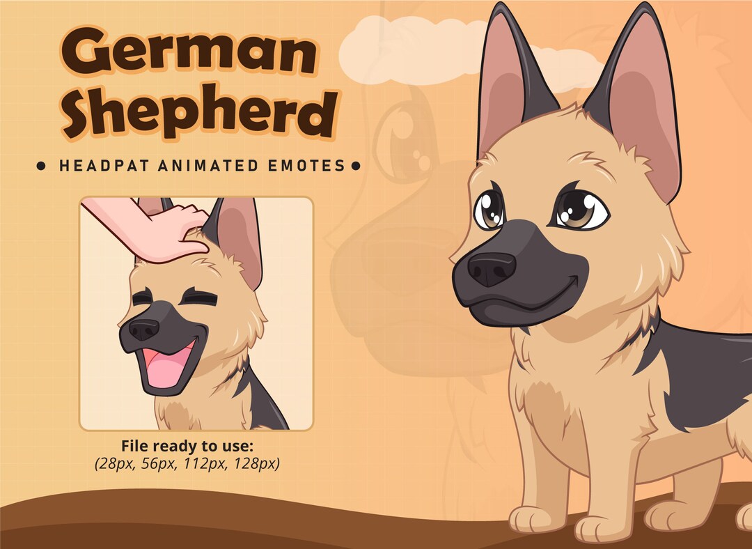 German Shepherd Headpat Animated Emote / Dog Twitch Emote - Etsy