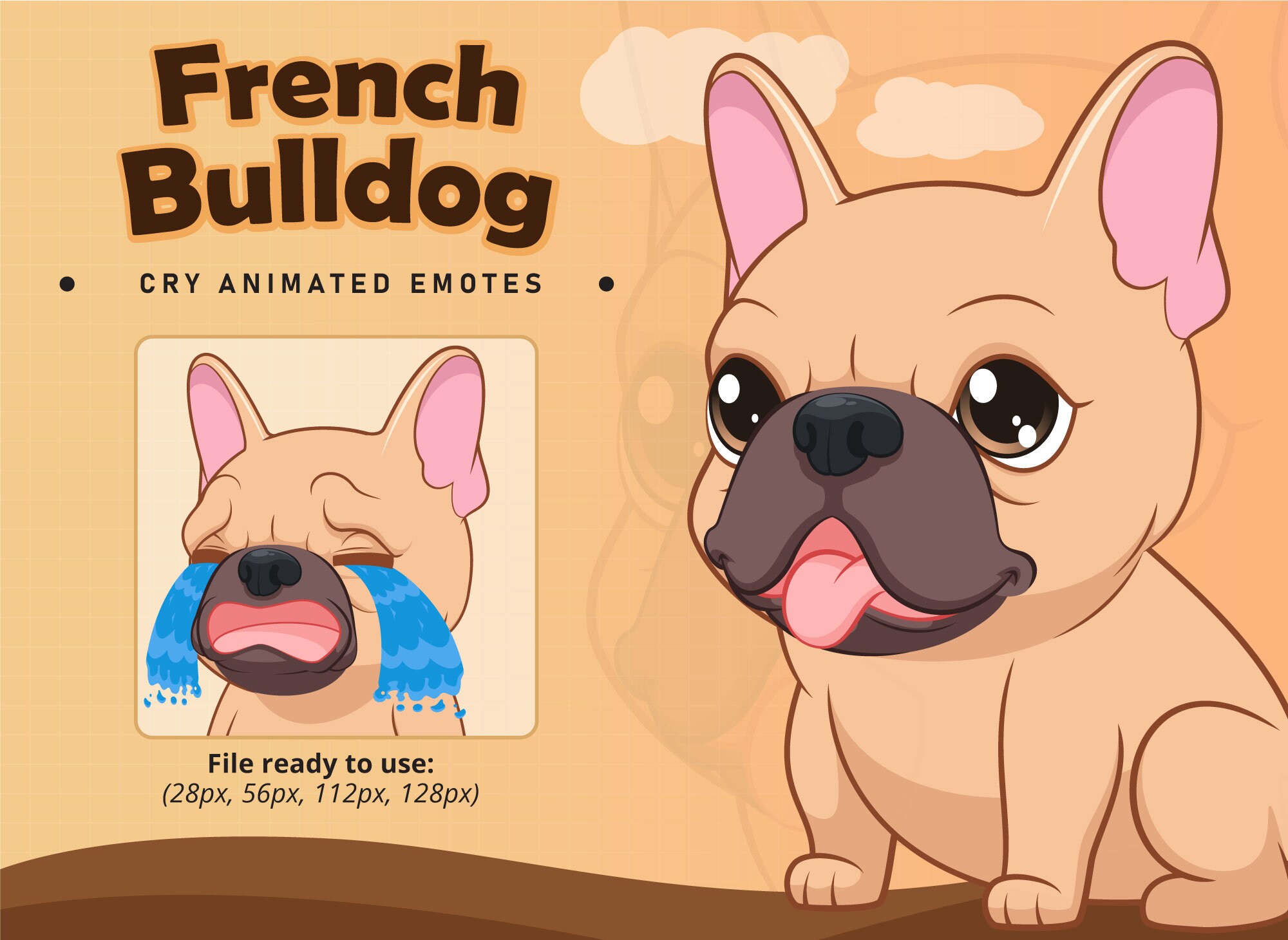 French Bulldog Cry Animated Emote / Dog Twitch Emote - Etsy