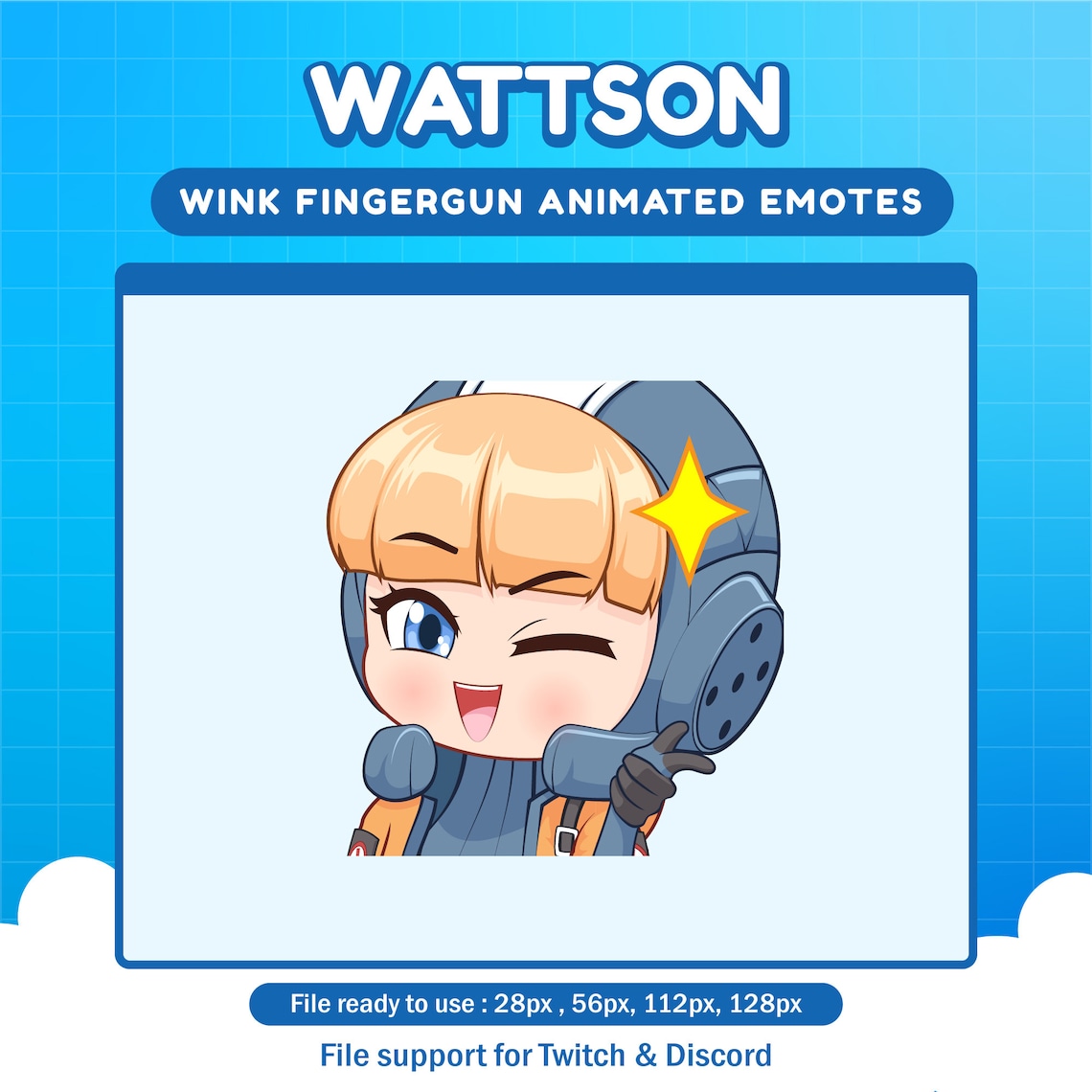 Wattson Apex Legends Wink Fingergun Emote for Twitch | Apex Animated ...