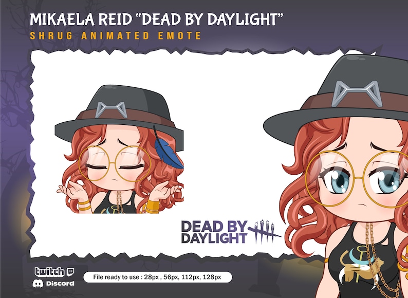 Mikaela Reid Dead by Daylight Shrug Emotes / DBD Twitch Emote - Etsy