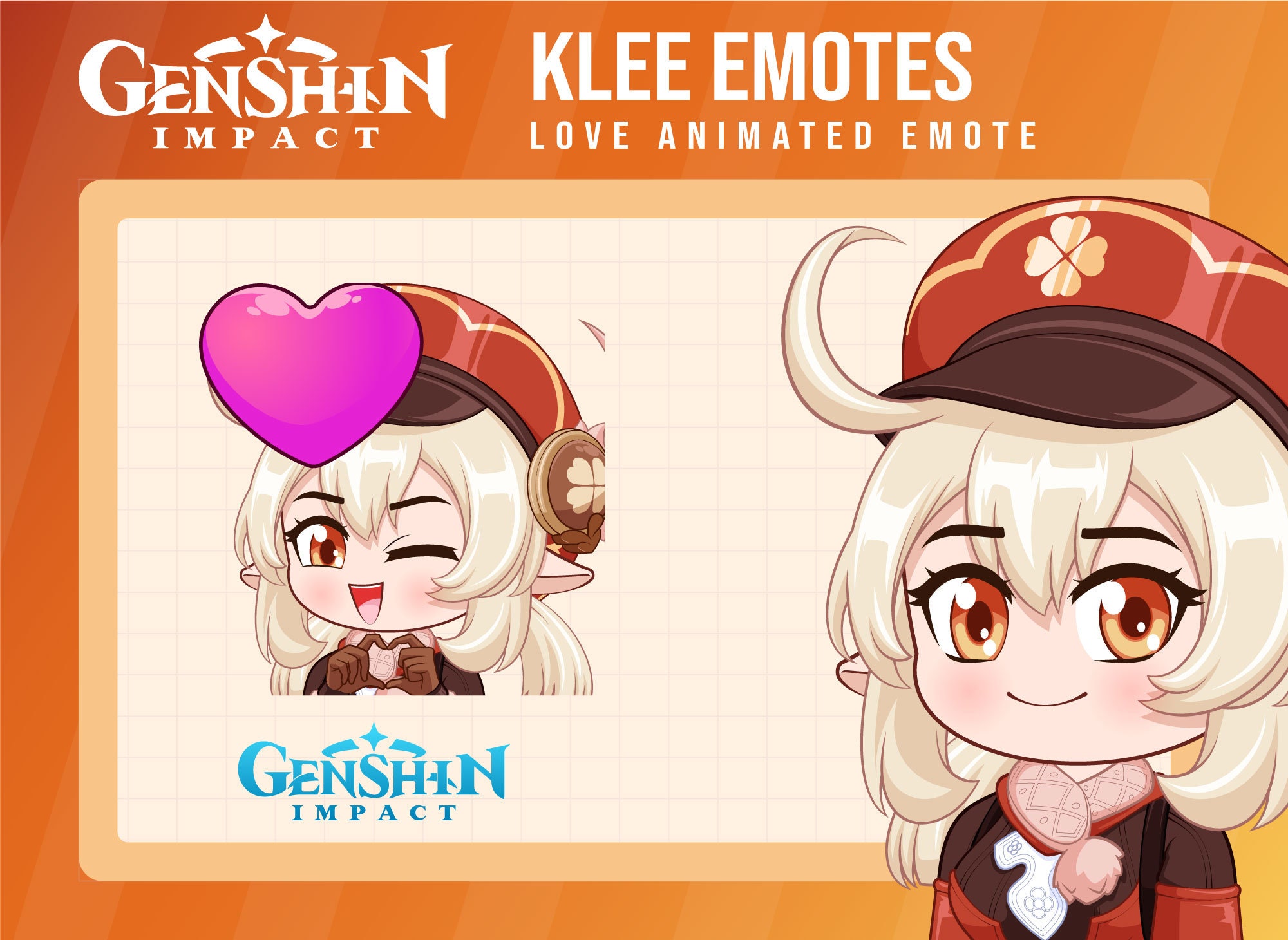 Klee Genshin Impact Love Emote Genshin Impact Twitch Animate Etsy