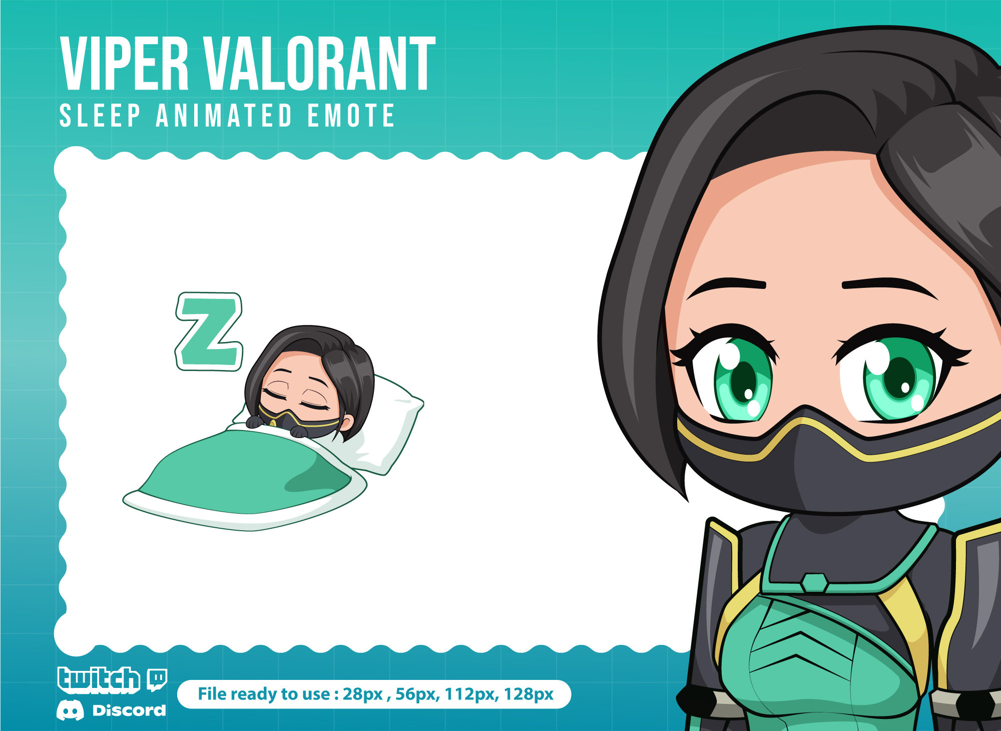 Viper Valorant Sleep Animated Emote for Twitch Twitch Animated Emotes ...