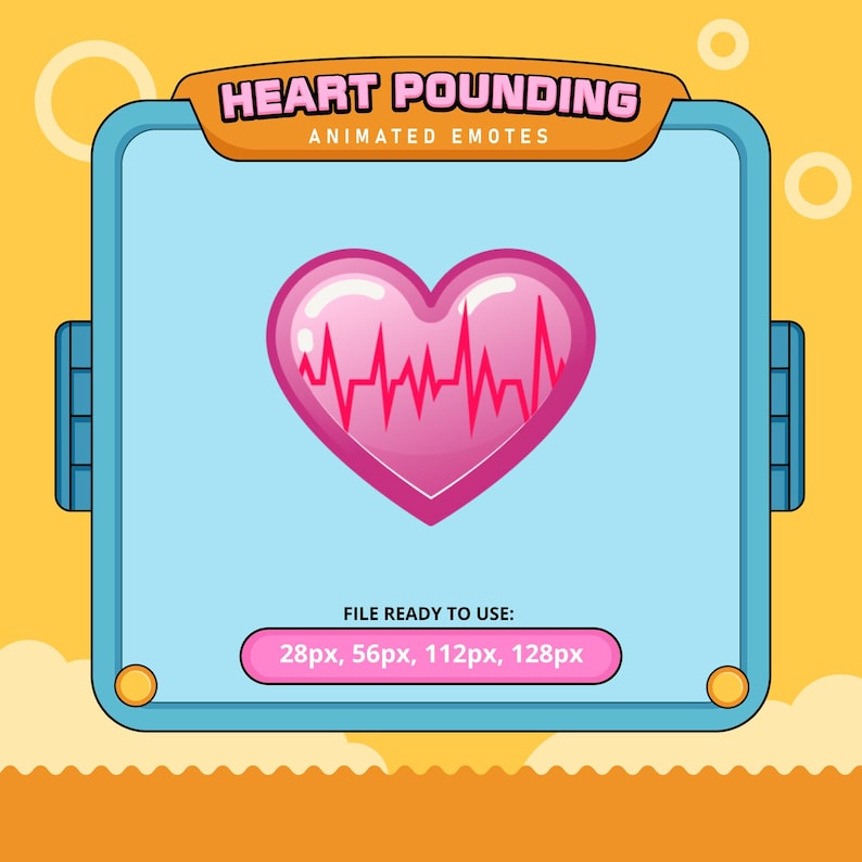 Heart Pounding Animated Emote | Twitch, Discord (digital Download) - Etsy