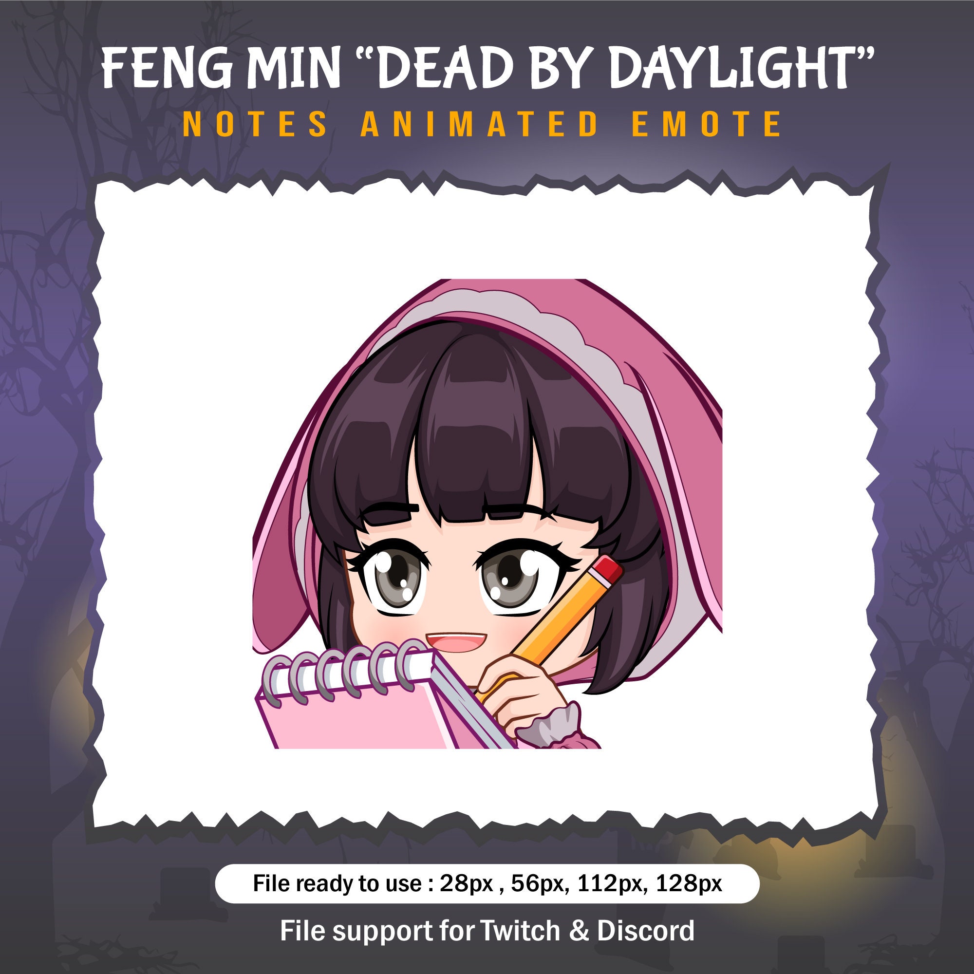 Feng Min Dead by Daylight Notes Emotes / DBD Twitch Emote - Etsy