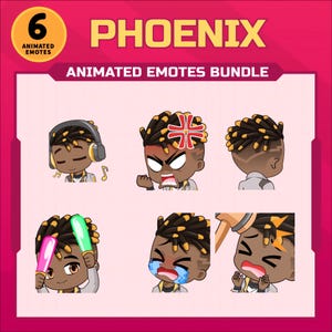 Phoenix Valorant Animated Emotes Bundle / 6 Twitch Emote - Etsy