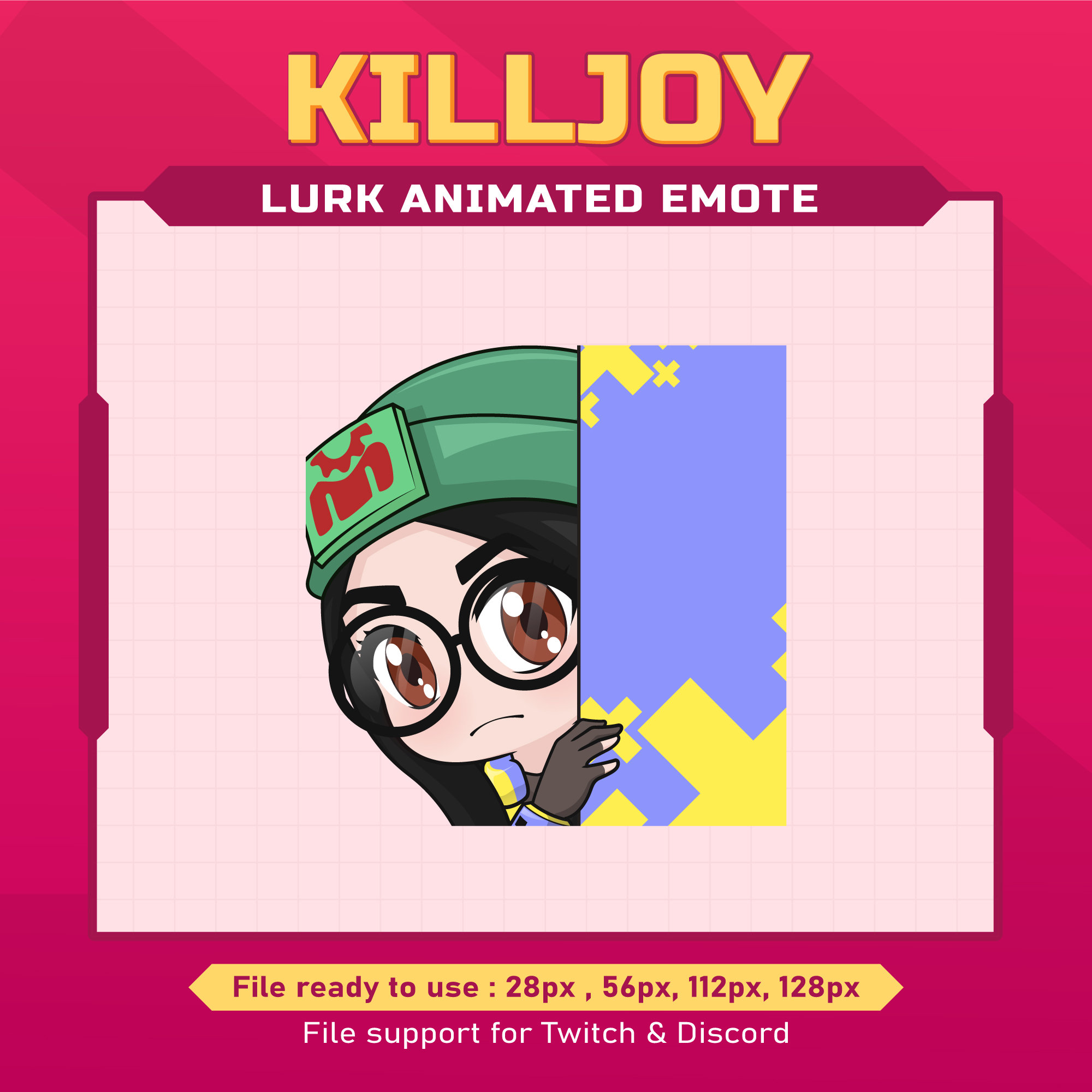 Killjoy Valorant Lurk Animated Emote for Twitch | Twitch Animated Emote ...