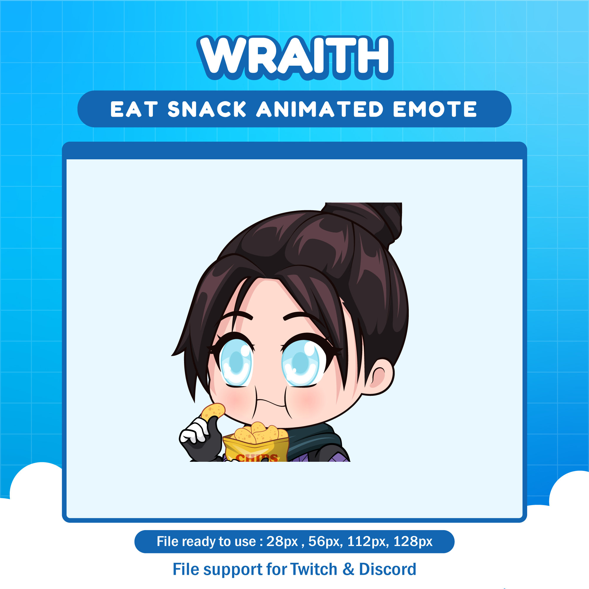 Wraith Apex Legends Eat Snack Animated Emote for Twitch | Twitch ...