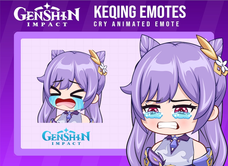 Keqing Genshin Impact Cry Emote / Genshin Impact Twitch Animated Emote ...