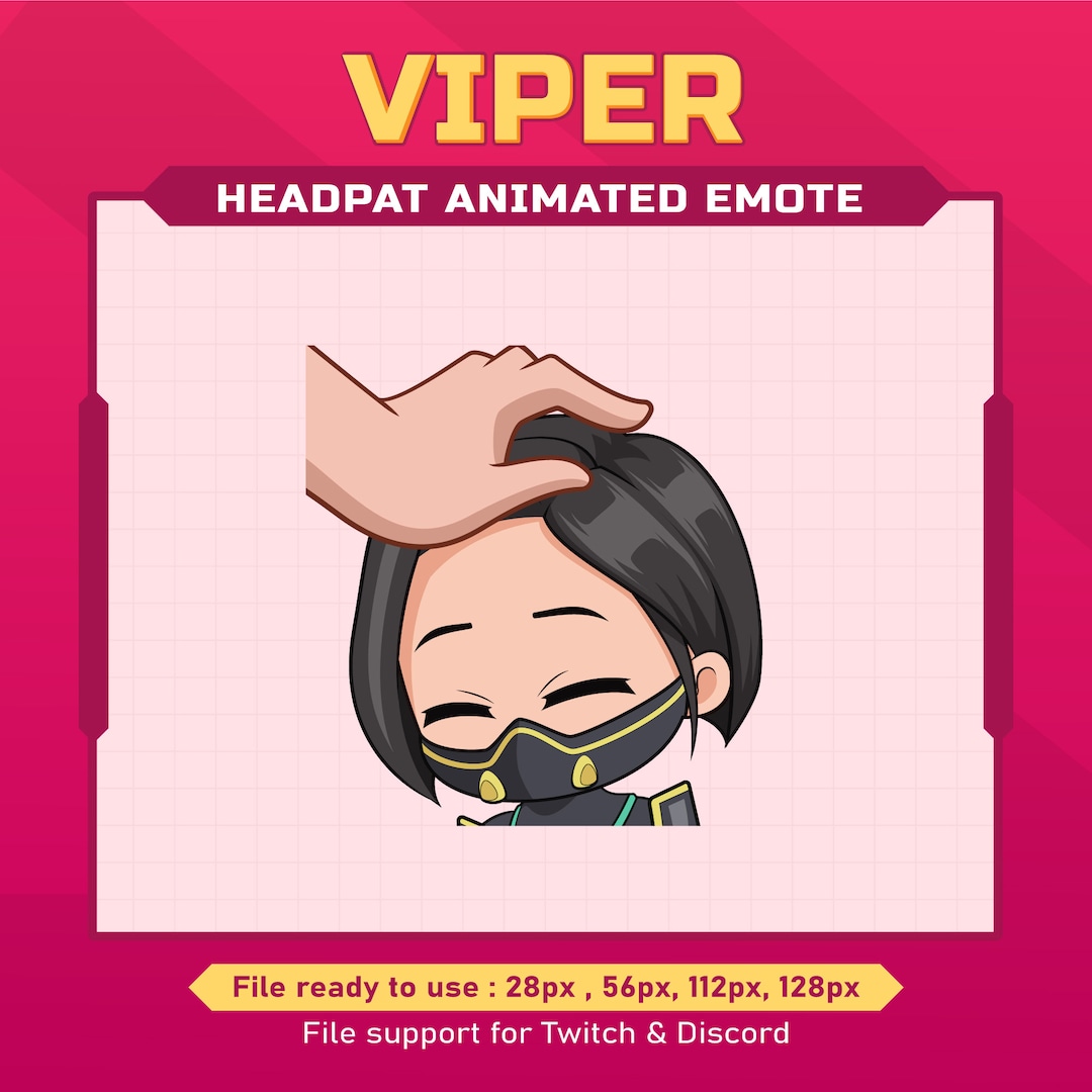 Viper Valorant Headpat Animated Emote for Twitch | Twitch Animated ...