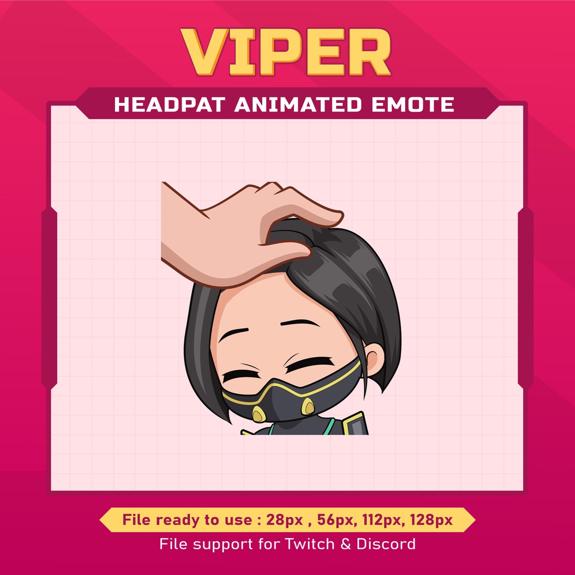 Viper Headpat Animated Emote | Twitch, Discord (digital Download) - Etsy