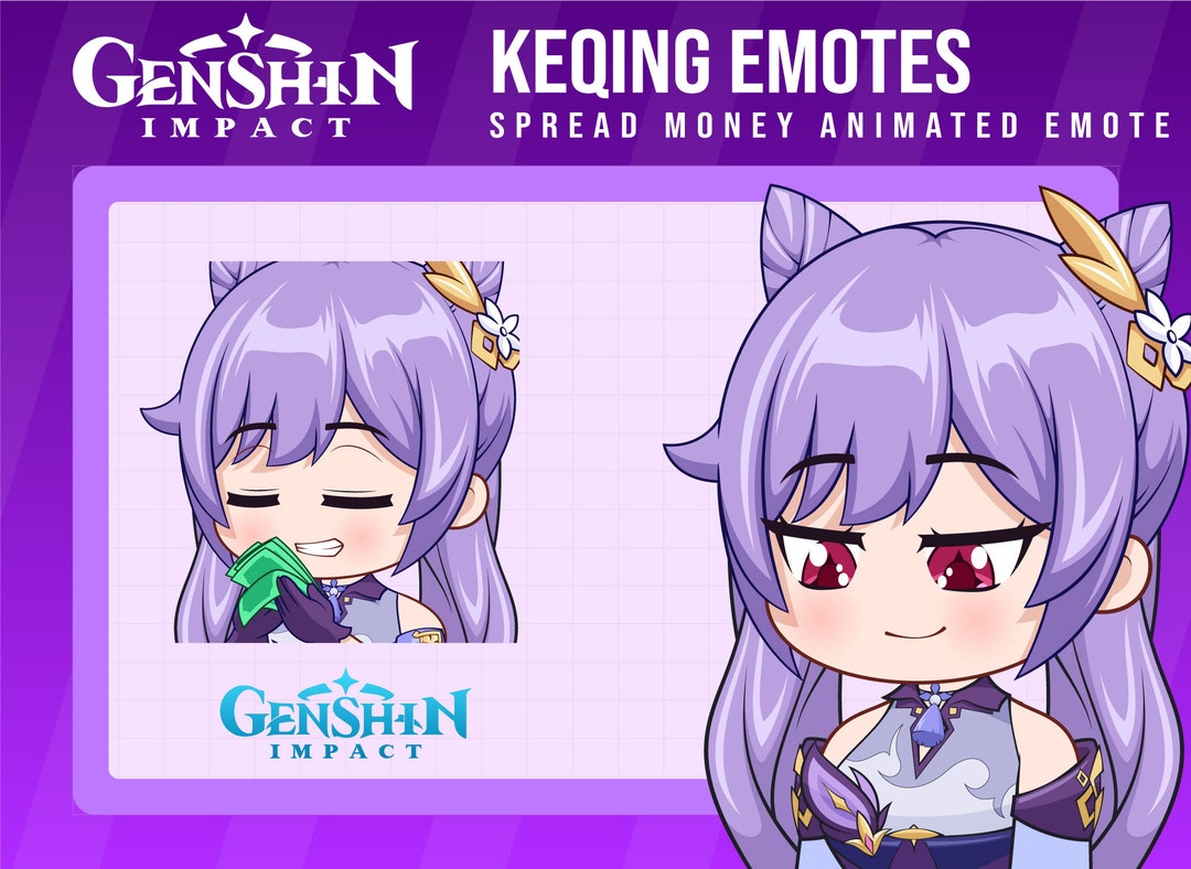 Keqing Genshin Impact Spread Money Emote / Genshin Impact Twitch ...