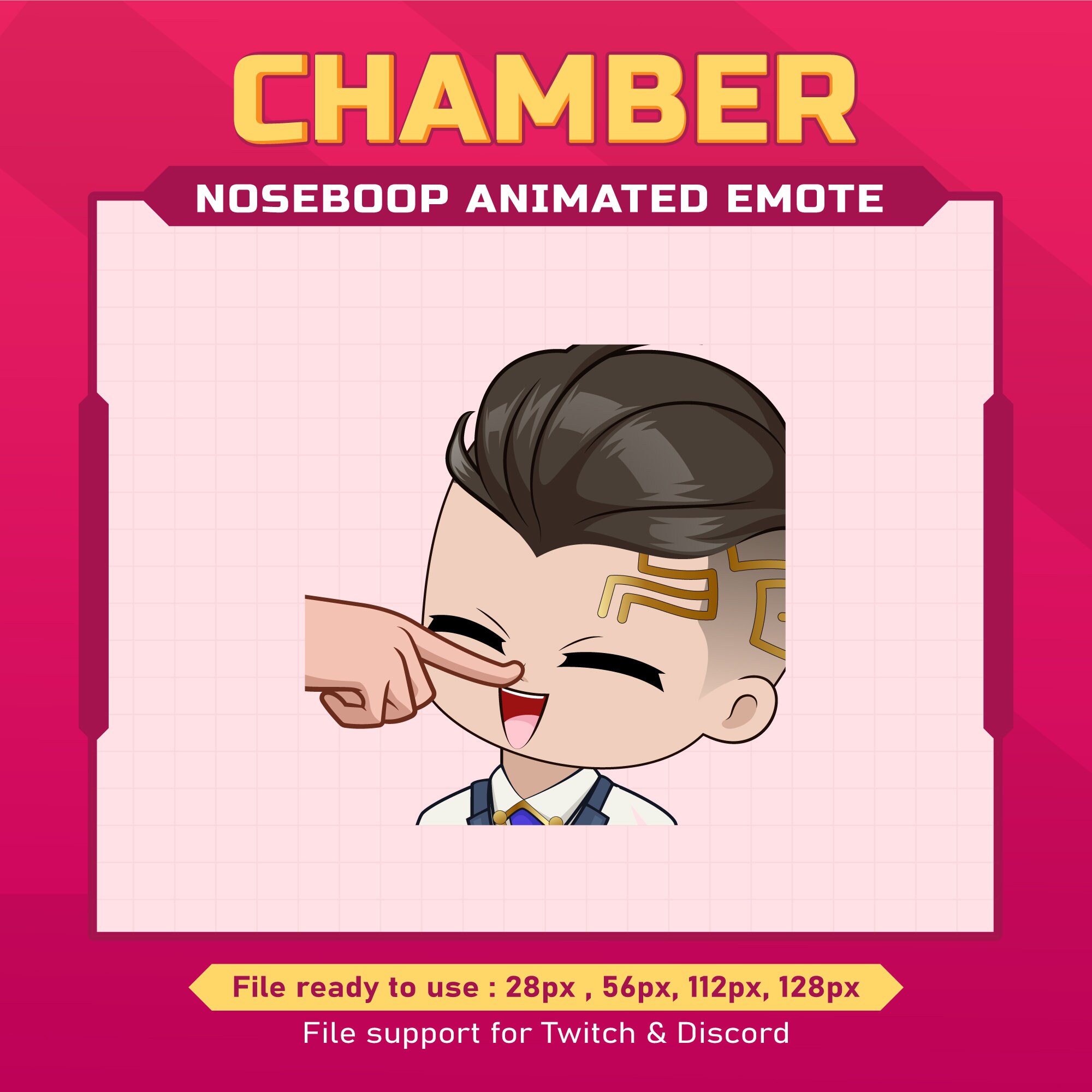 Chamber Valorant Nose Boop Animated Emote for Twitch | Twitch Animated ...