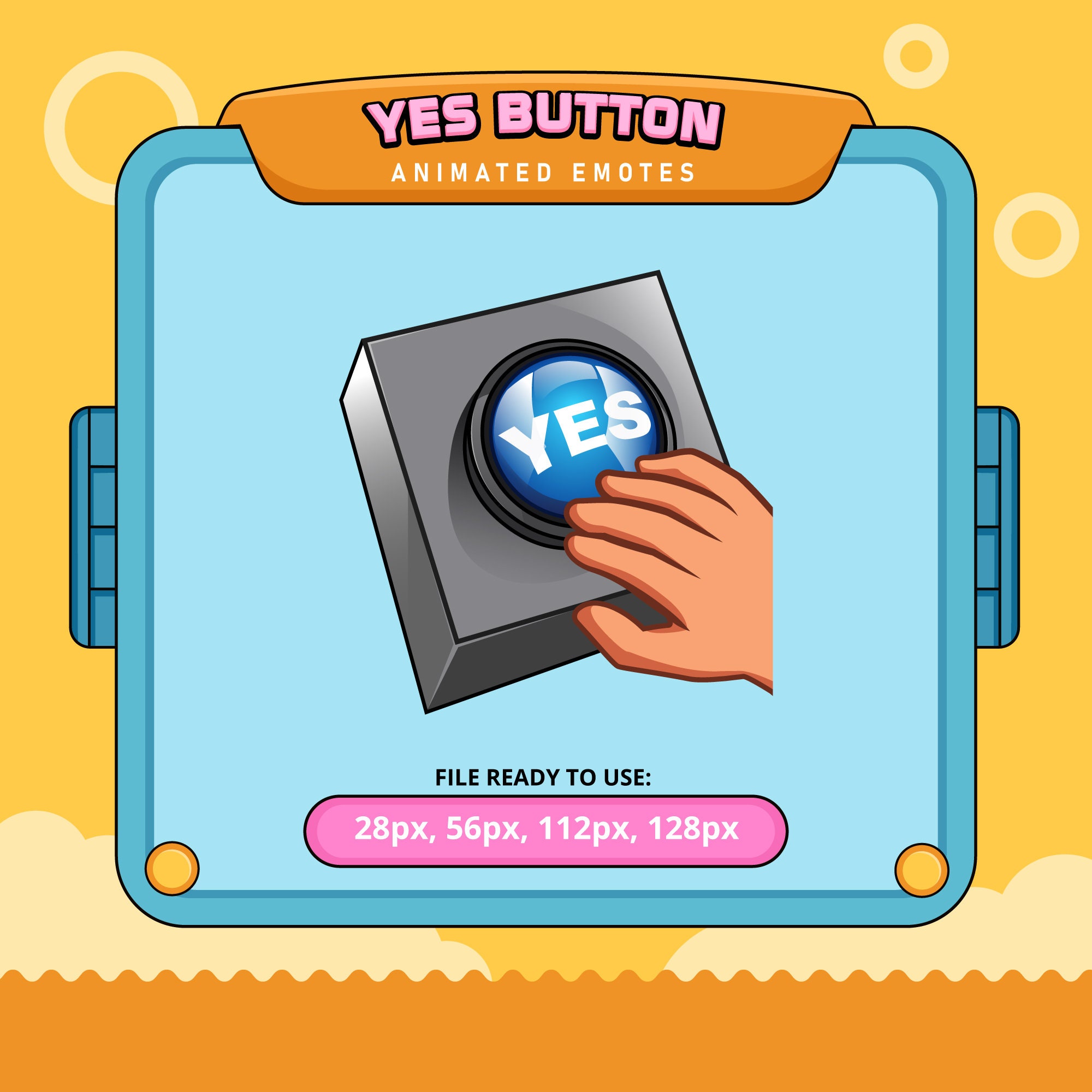 Yes Button Animated Emotes | Twitch Emotes | Kick Emotes | Emoji ...