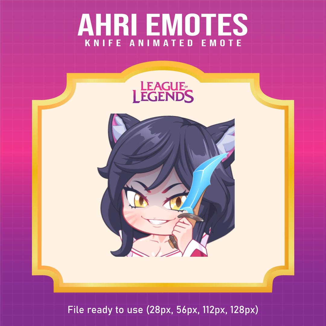 Ahri Knife Emote for Twitch | Chibi League of Legends Animated Emote ...