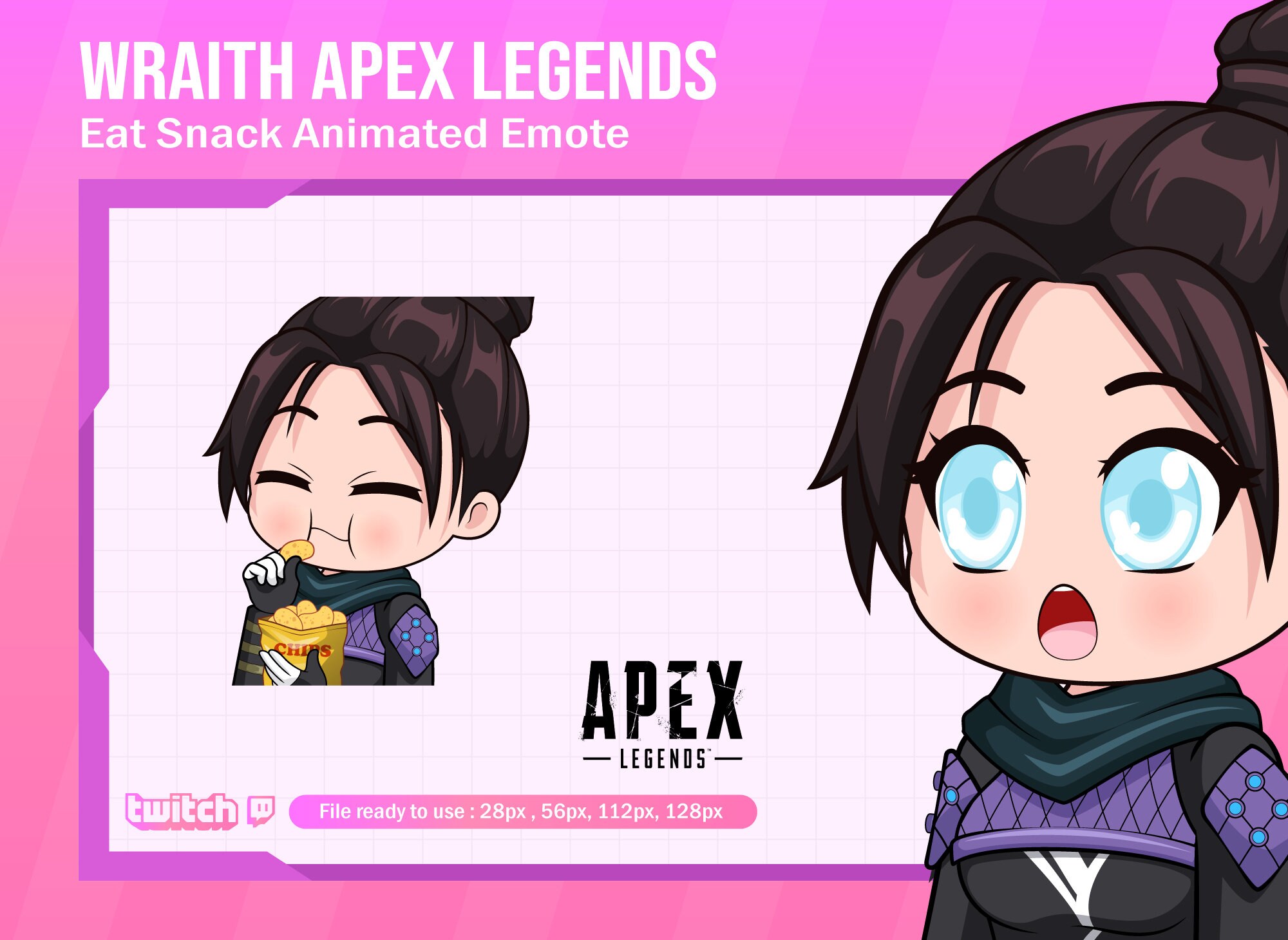 Wraith Apex Legends Eat Snack Animated Emote for Twitch Twitch Animated ...