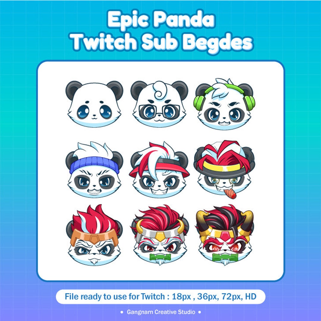Panda Sub Badges for Twitch / Twitch Sub Badges - Etsy