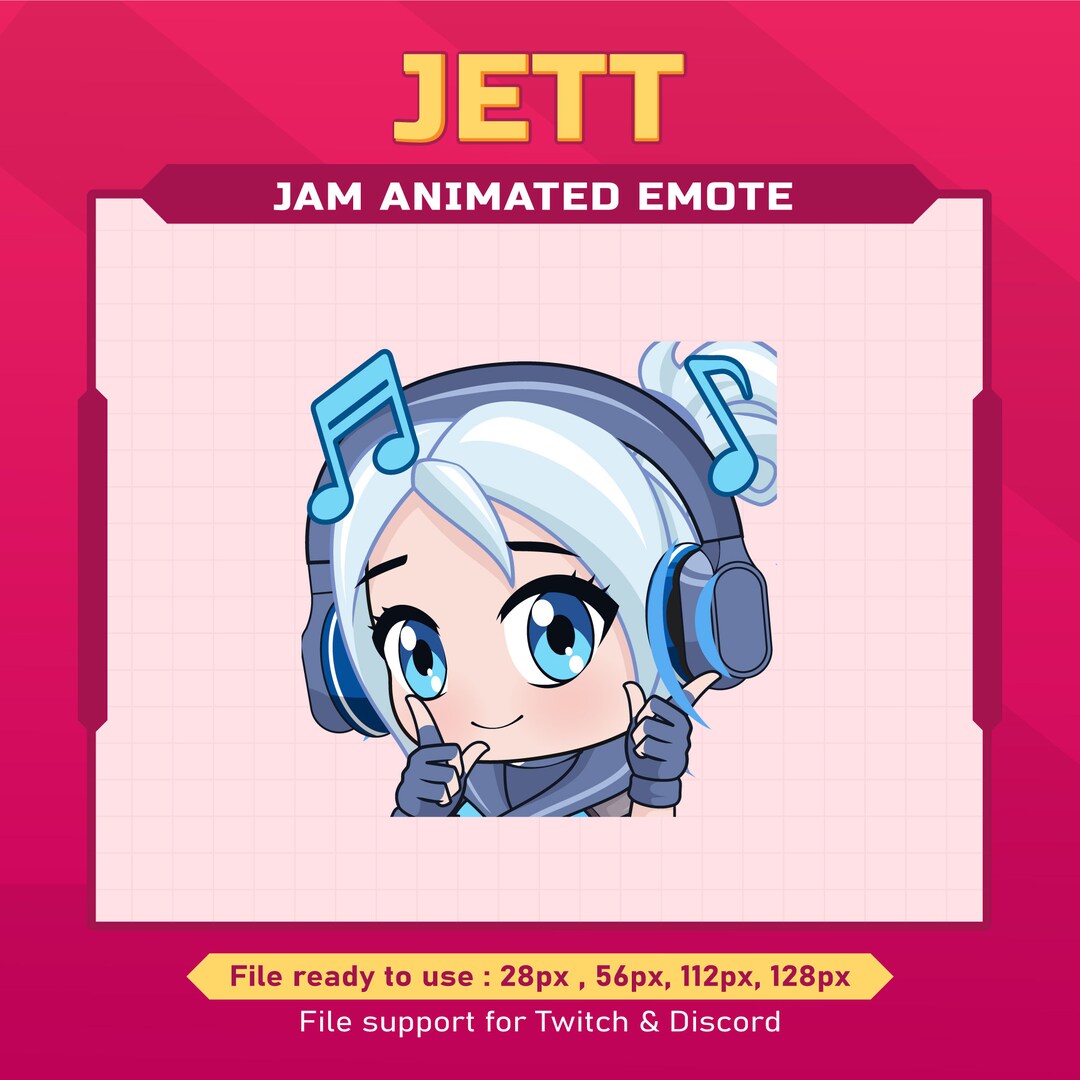 Jett Valorant Jam Animated Emote for Twitch | Twitch Animated Emote - Etsy
