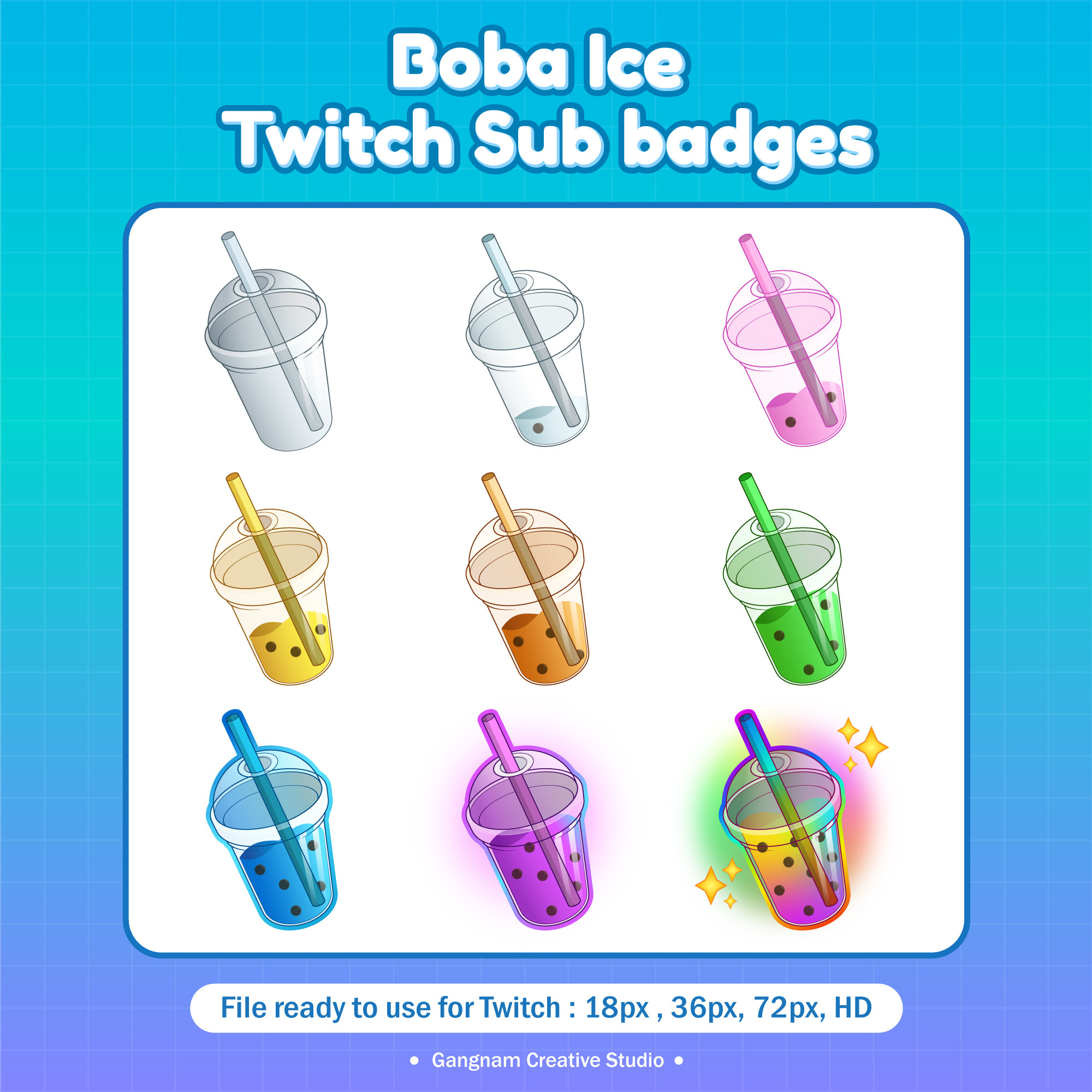 Boba Ice Sub Badges for Twitch / Twitch Sub Badges - Etsy