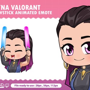 Reyna Valorant Glow Stick Animated Emote for Twitch Twitch Animated ...