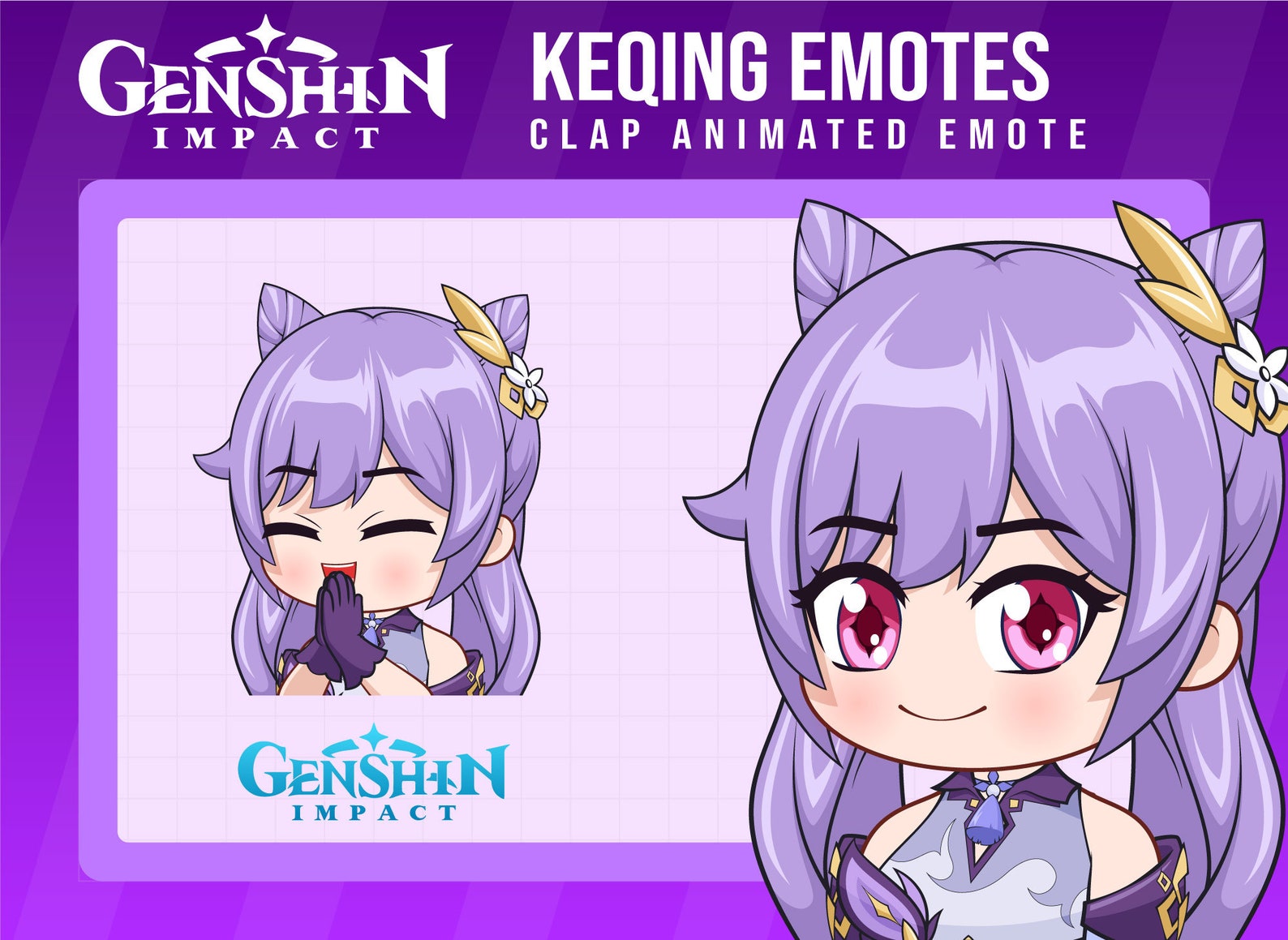 Keqing Genshin Impact Clap Emote / Genshin Impact Twitch Animated Emote ...