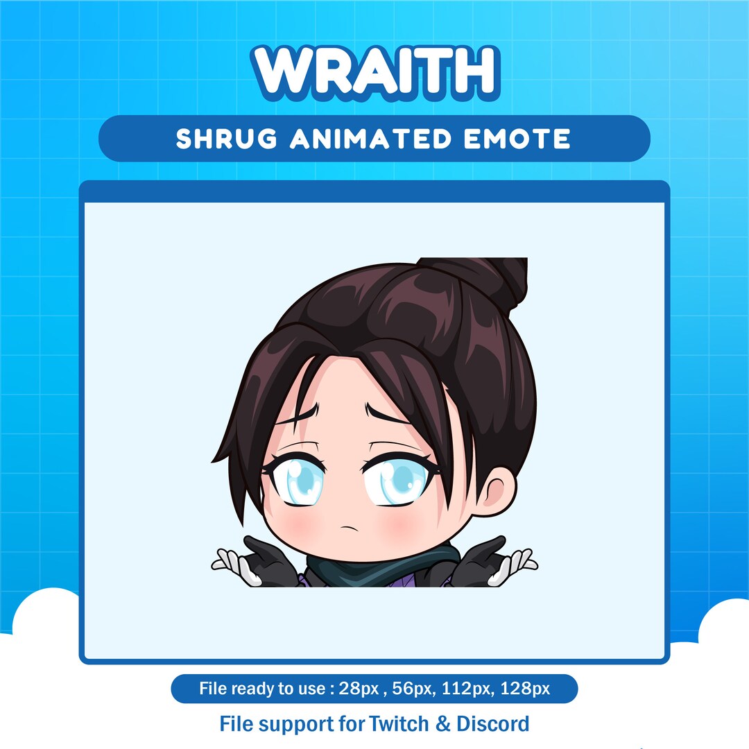 Wraith Apex Legends Shrug Animated Emote for Twitch | Twitch Animated ...
