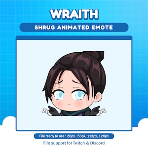 Wraith Apex Legends Shrug Animated Emote for Twitch | Twitch Animated ...