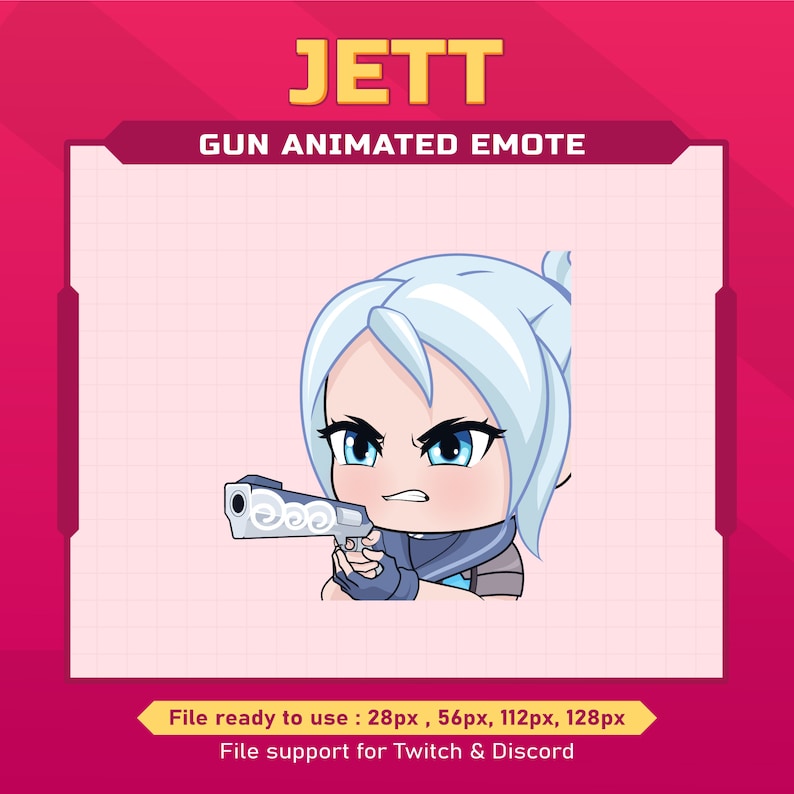 Jett Valorant Gun Animated Emote for Twitch | Twitch Animated Emotes ...