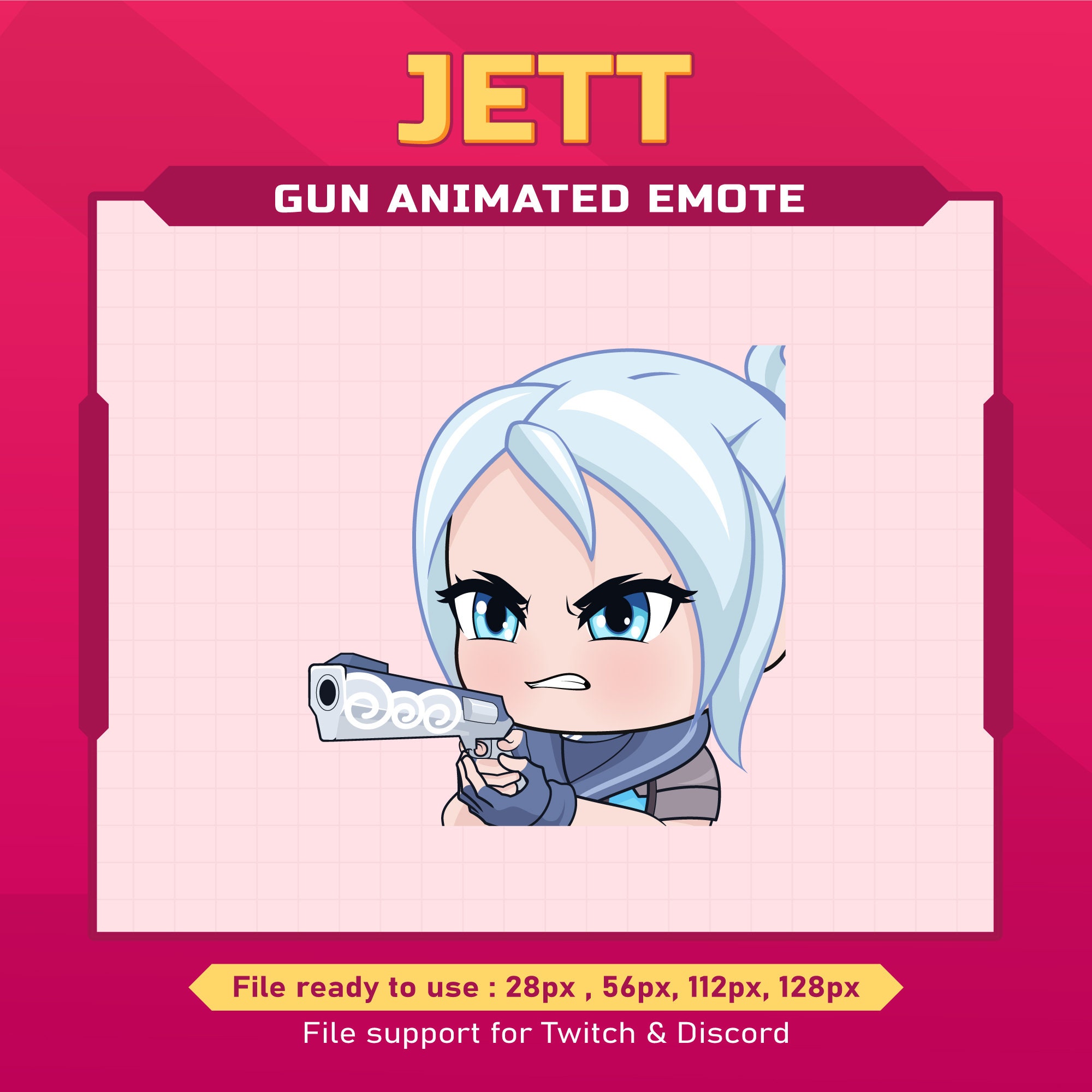 Jett Valorant Gun Animated Emote for Twitch | Twitch Animated Emotes - Etsy